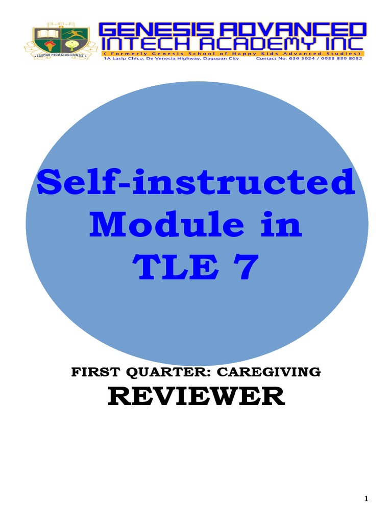 TLE 7 First Quarter Caregiving Guide | PDF | Housekeeping | Personal ...