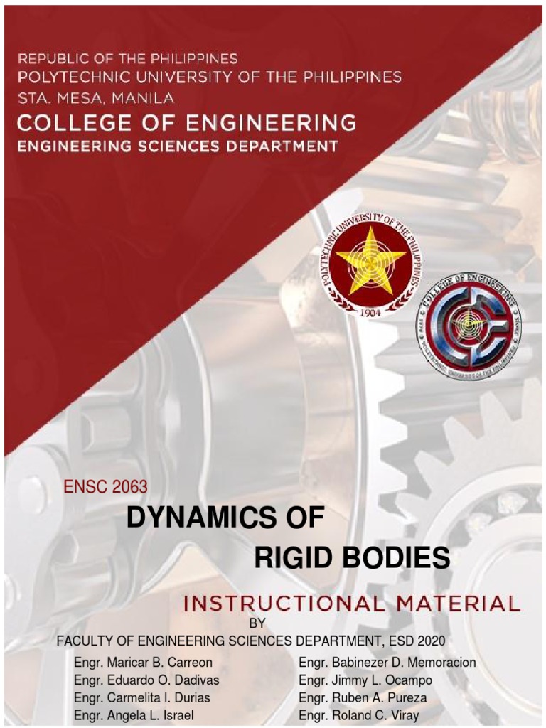 Dynamics of Rigid Bodies: ENSC 2063 | PDF | Rotation Around A Fixed Axis | Acceleration