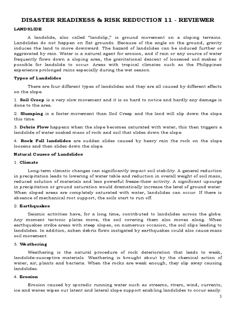 DRRR 11 Reviewer Q2 | PDF | Tropical Cyclones | Landslide