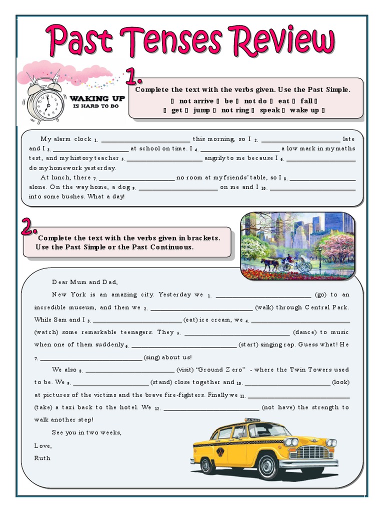 Past Tenses Review Grammar Drills Tests | PDF