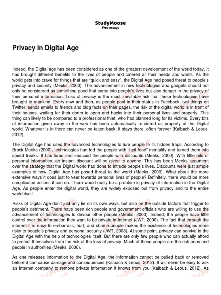 Privacy in Digital Age | PDF | Privacy | Information Privacy