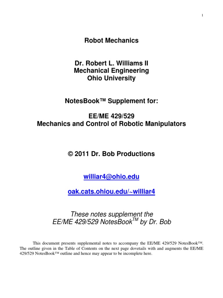 Robo | PDF | Matrix (Mathematics) | Determinant