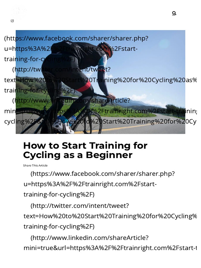 How To Start Training For Cycling As A Beginner - CTS | PDF | Sports ...