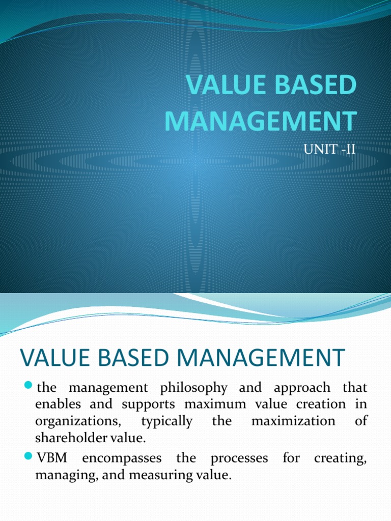 Value Based Management | Download Free PDF | Shareholder Value | Value ...