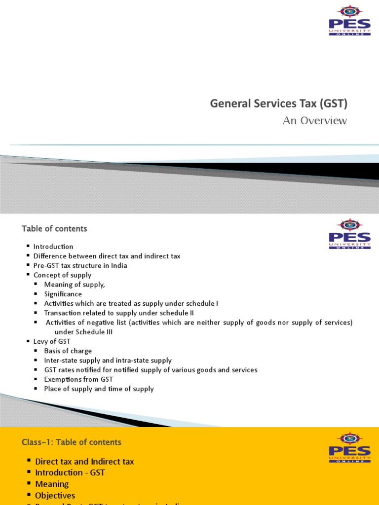General Services Tax (GST) : An Overview | PDF | Value Added Tax | Taxes