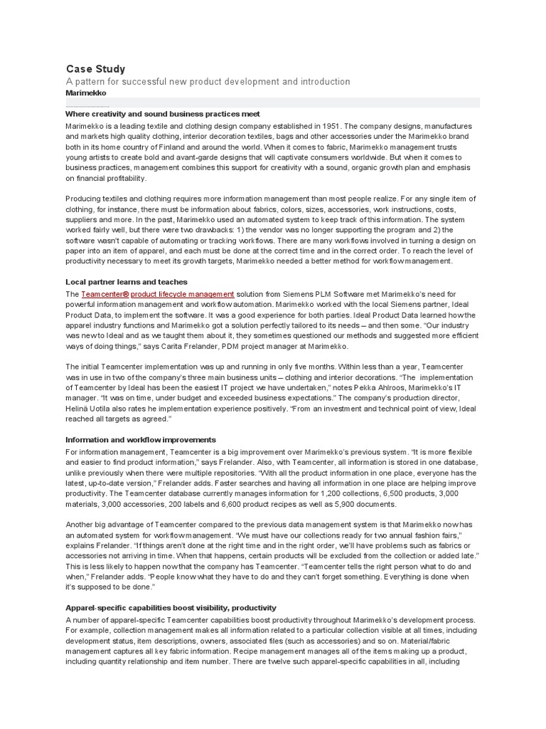 PLM Case Study | PDF | Product Lifecycle | Enterprise Resource Planning