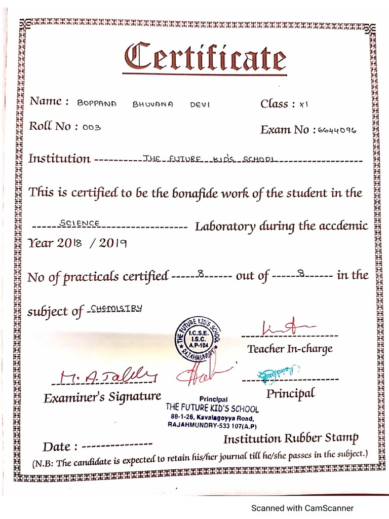 Isc Chemistry 1st Year Record | PDF