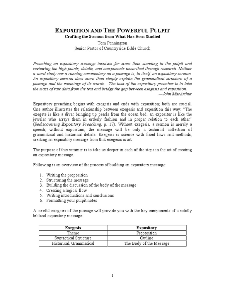 Penning Ton - The Powerful Pulpit | PDF | Expository Preaching | Exegesis