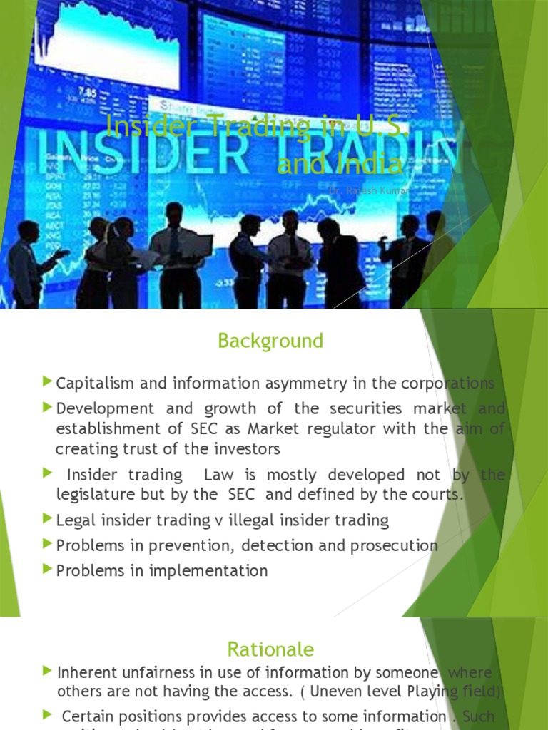 Insider Trading in U.S. and India: Dr. Rajesh Kumar | PDF | Insider ...