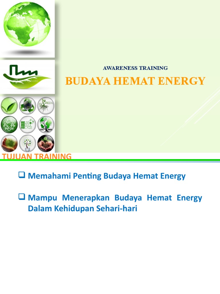 Awareness Training - Budaya Hemat Energy | PDF