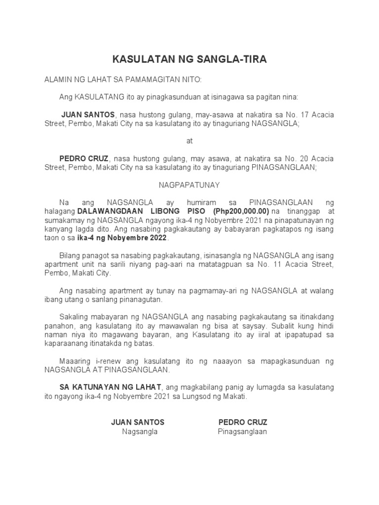 Kasulatan NG Sangla | PDF