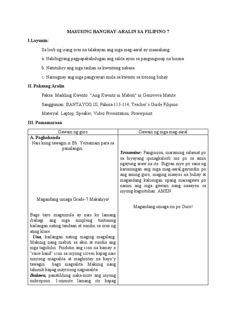 Lesson Plan (Reading Literacy) | PDF
