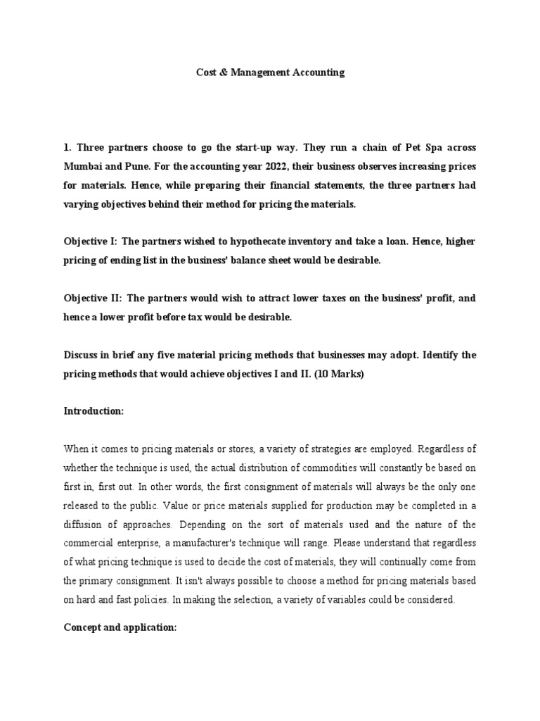 Cost & Management Accounting | PDF | Business | Business Process