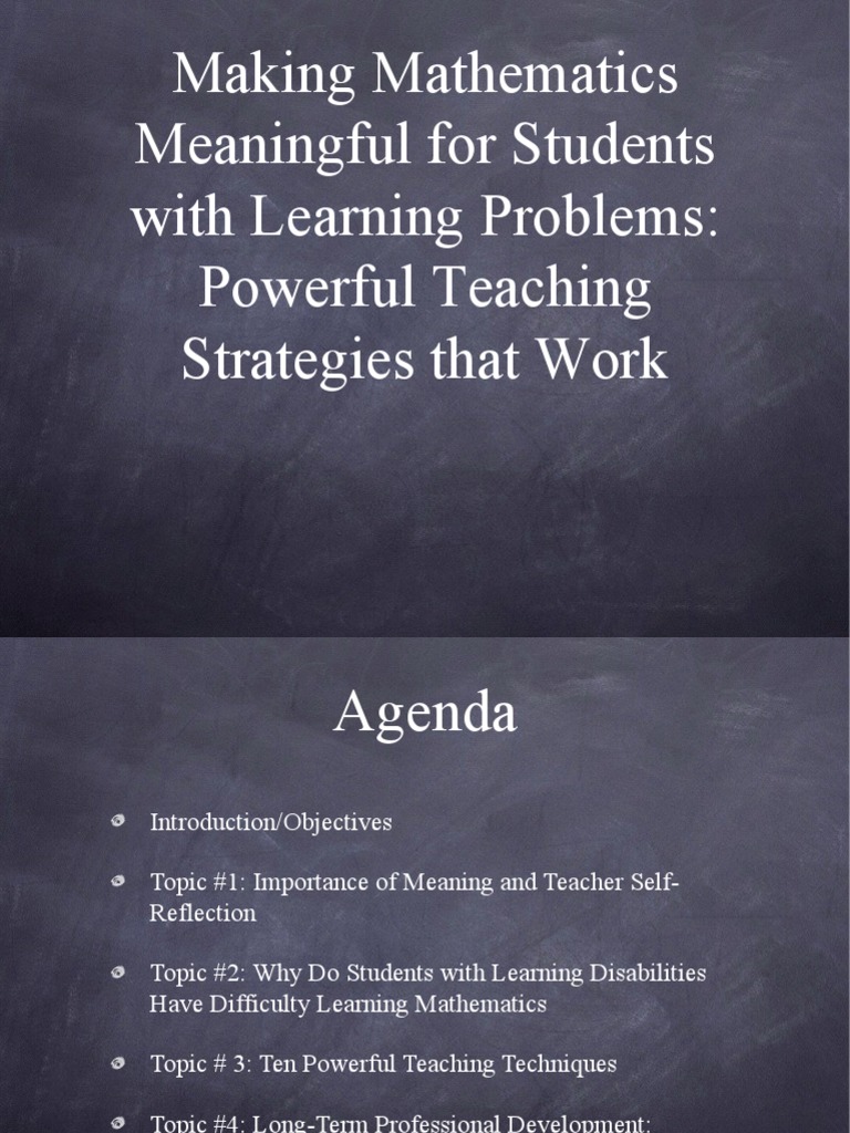 18 Making Math Meaningful For Students With Learning Problems Powerful ...