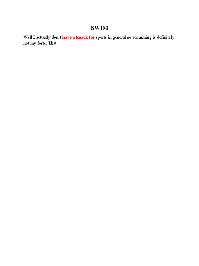 Swim | PDF