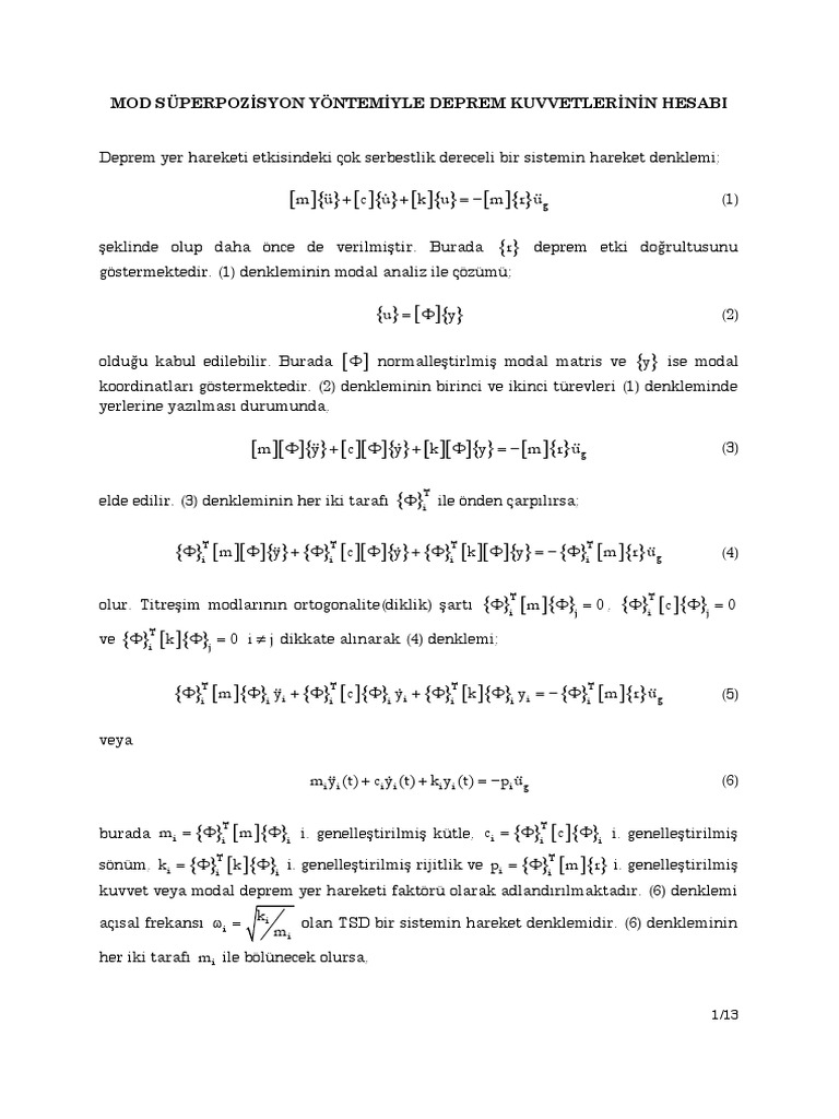 Mod Süperpozisyon Yöntemi-TBDY-2018 | PDF
