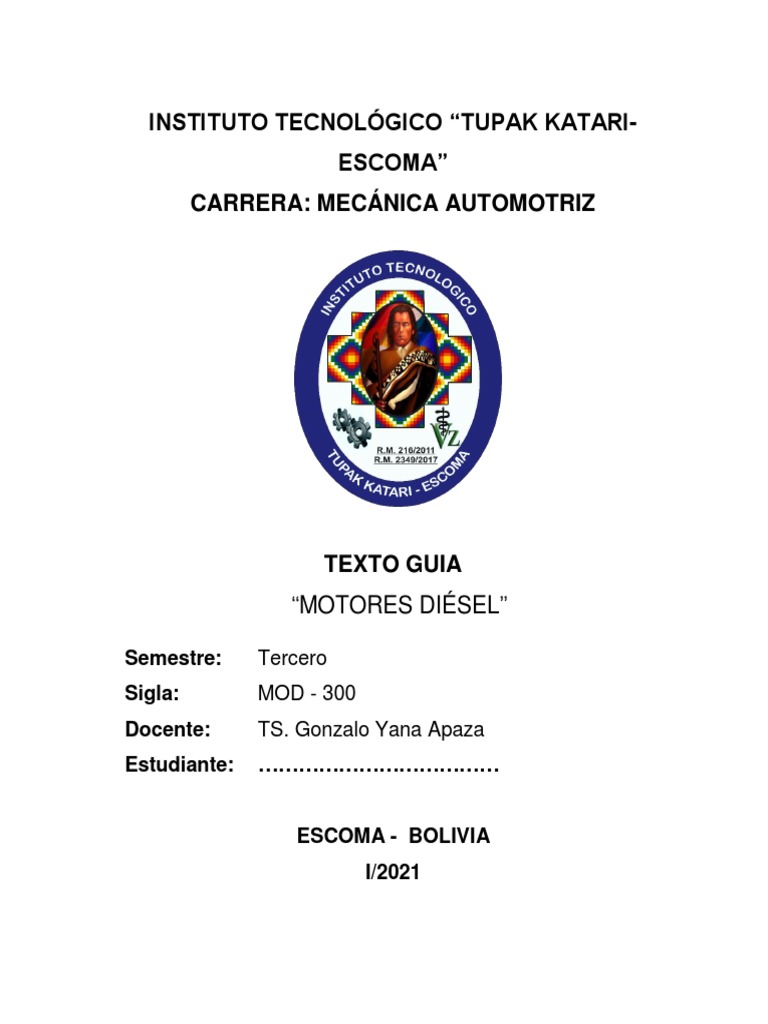 Texto Guia MOD 1 | PDF | Motor de combustión interna | Motor diesel
