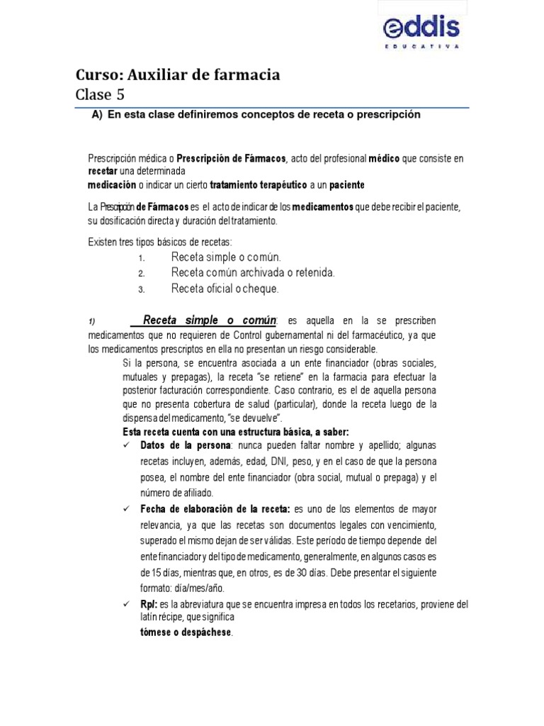 Clase 5-1 | PDF | Prescripción médica | Farmacia