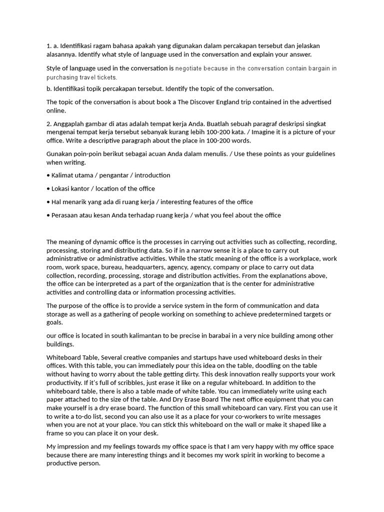 Language Styles and Office Description Guide | PDF | Office Work