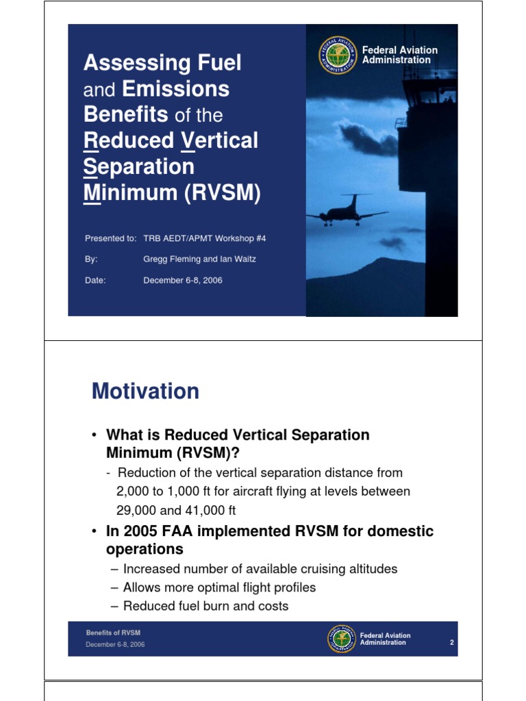 Assessing Fuel Emissions Benefits Reduced Vertical Separation Minimum ...