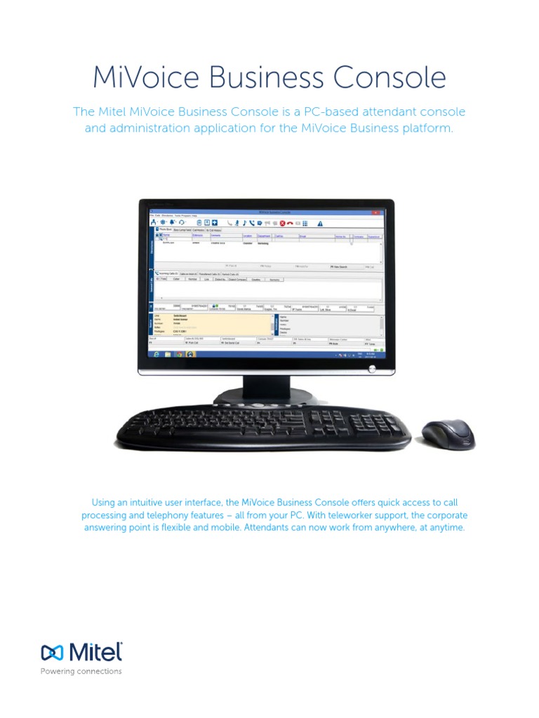 Mitel MiVoice Business Console Brochure | PDF | Command Line Interface ...