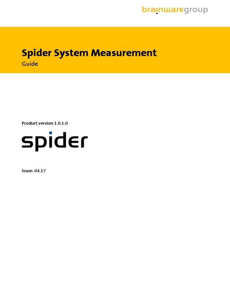 Spider System Measurement Guide EN | PDF | Computing | Intellectual Works