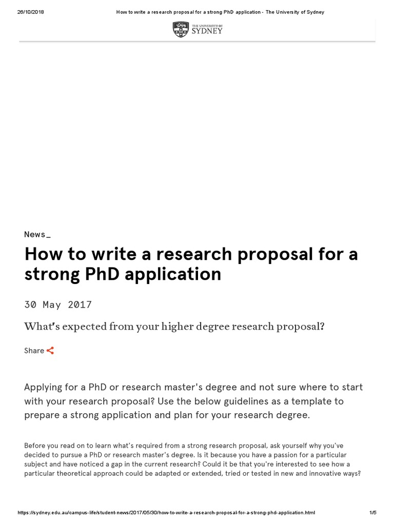 How To Write A Research Proposal For A Strong PHD Application - The ...