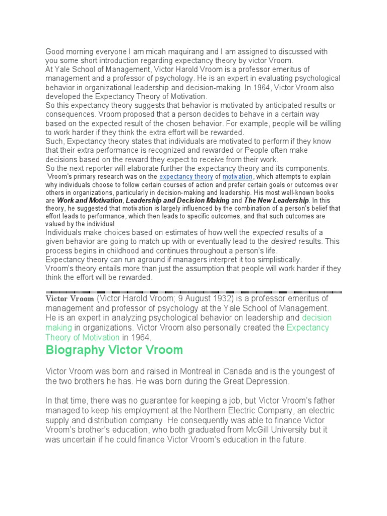 Biography Victor Vroom: Victor Vroom (Victor Harold Vroom 9 August 1932 ...