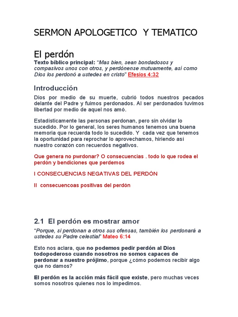 Predica Tematica | PDF | Perdón | Amor