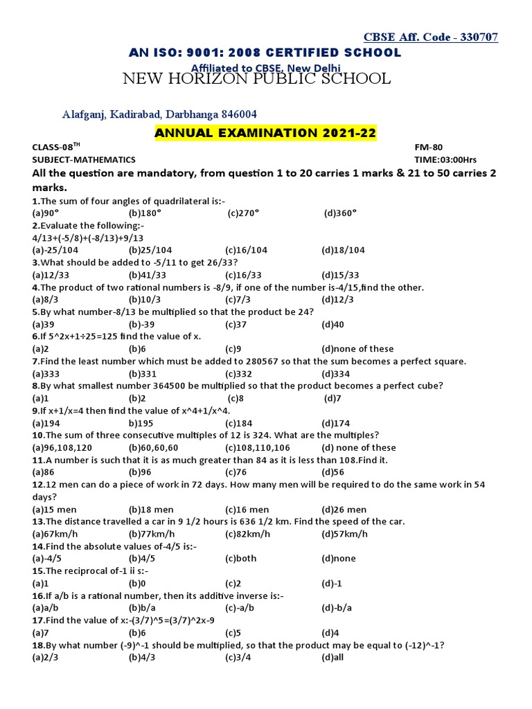 Class 8 Mathematics 24 | PDF | Mathematics | Mathematical Objects