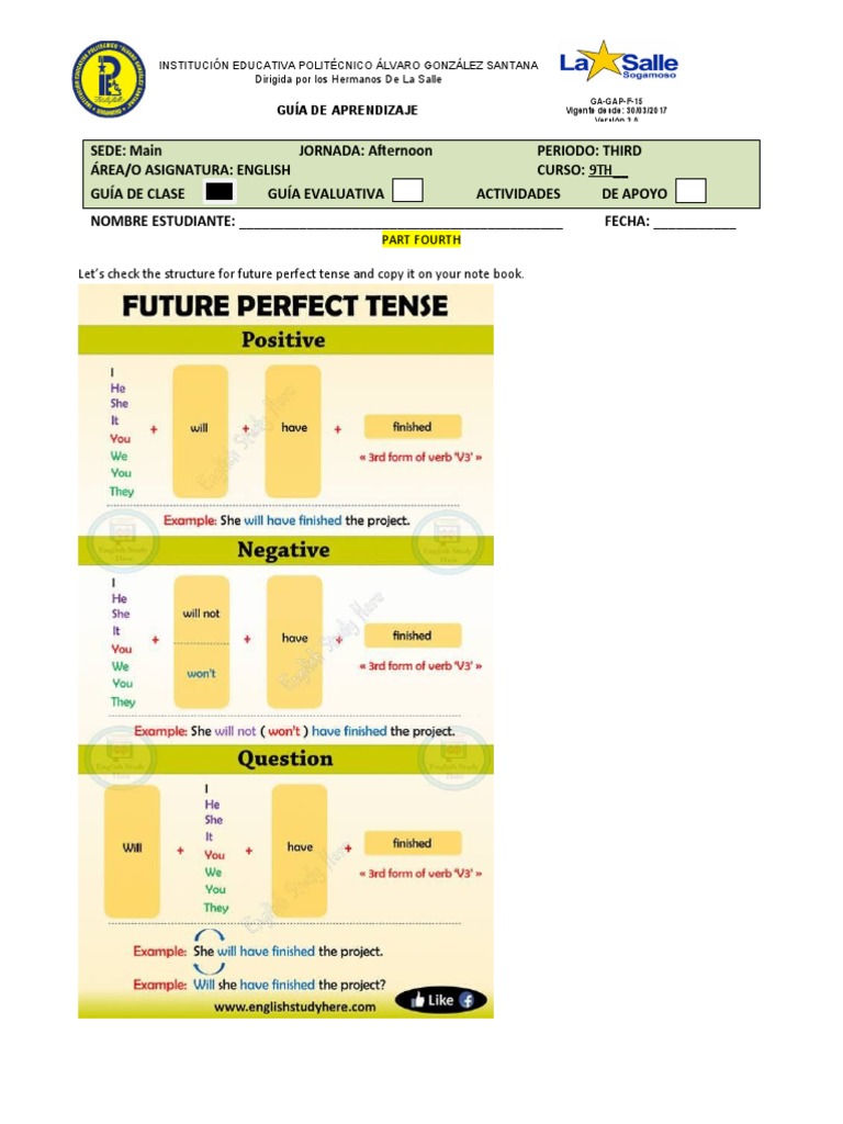 Future Perfect - THIRD TERM - 9TH | PDF