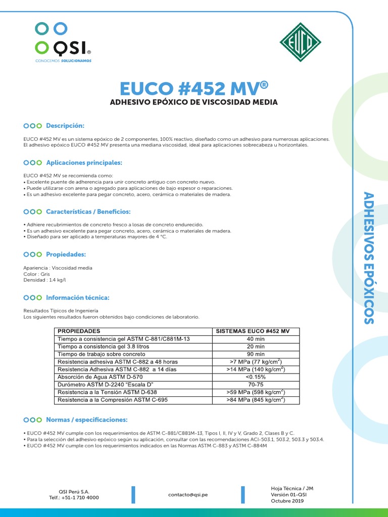 Euco 452 MV | PDF | Hormigón | Acero