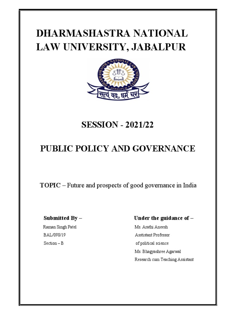 Pol Science Project Sem Vi | PDF | Governance | Good Governance
