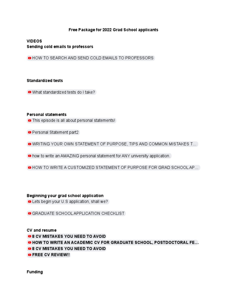 Free Package For 2022 Grad School Applicants | PDF | Graduate School ...