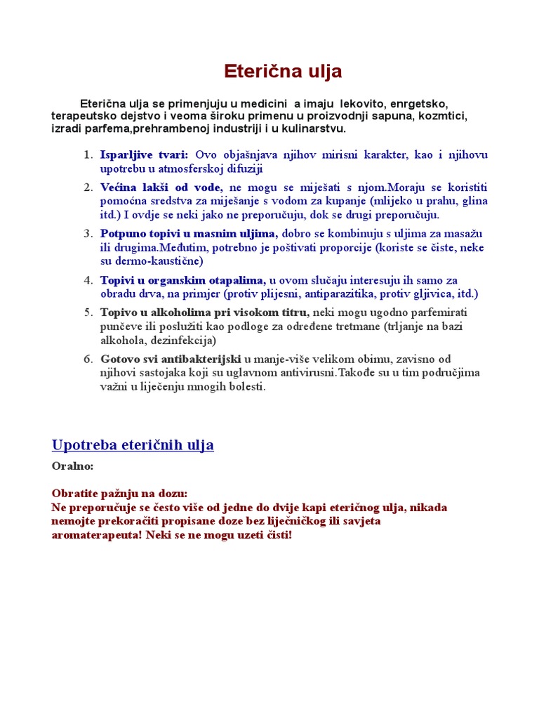 Eterična Ulja | PDF
