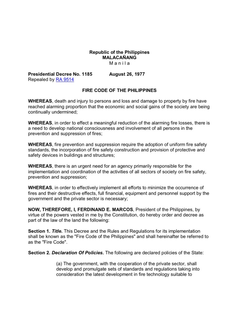 Fire Code of The Philippines | PDF | Explosive Material | Fires
