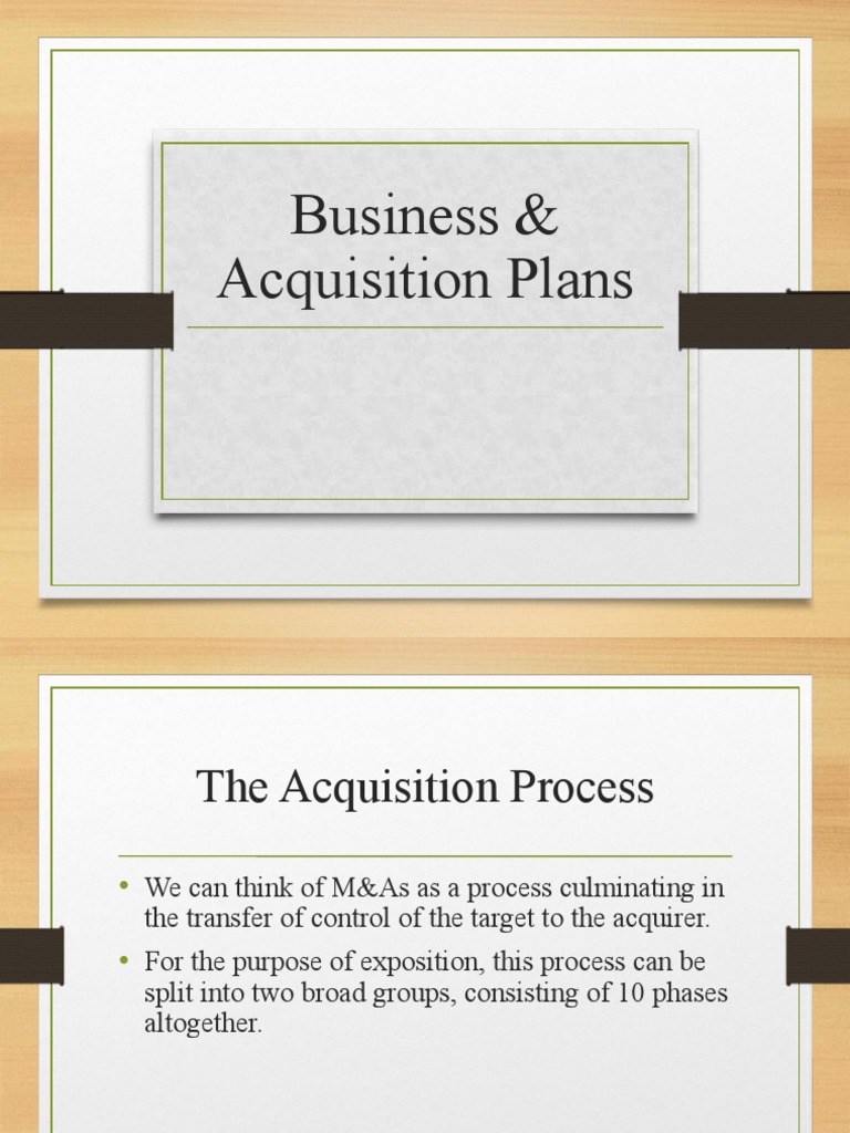 Business & Acquisition Plans | PDF | Strategic Management | Mergers And ...