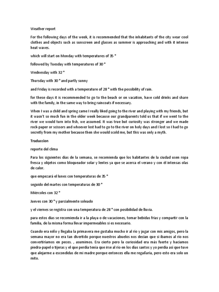 Weather Report | PDF