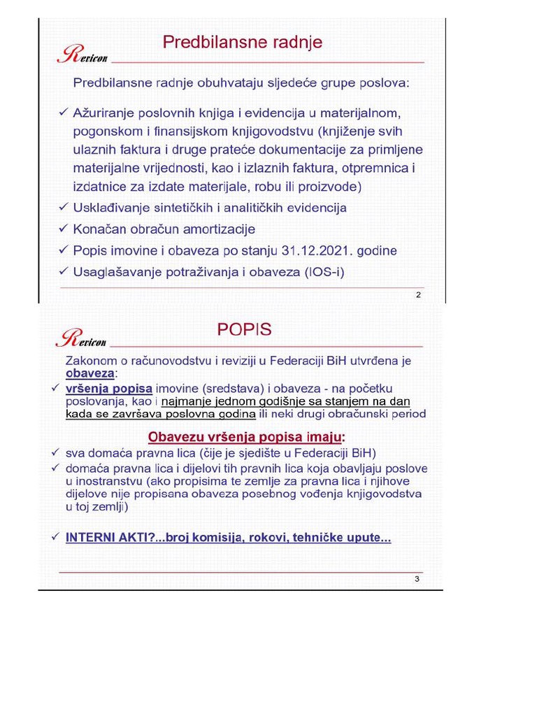 Revicon I Dio - 2.dan - 22.12.21 | PDF