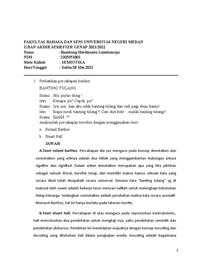 Analisis Semiotika dalam Percakapan dan Simbol Pancasila | PDF