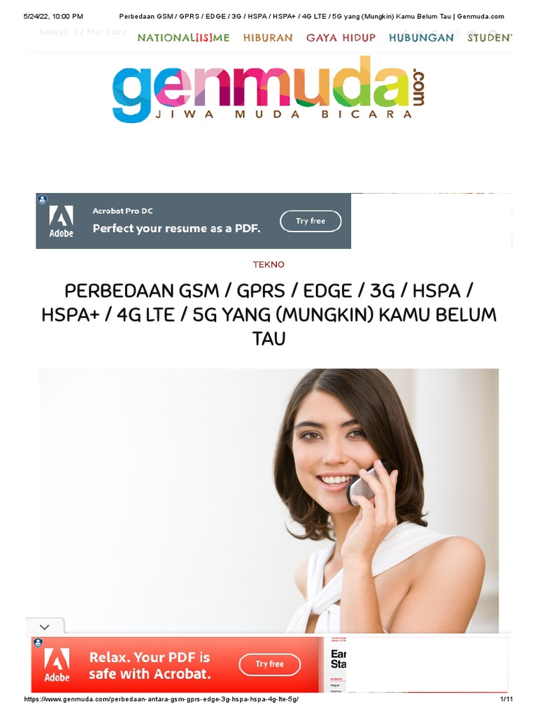 Perbedaan GSM - GPRS - EDGE - 3G - HSPA - HSPA+ - 4G LTE - 5G Yang (Mungkin) Kamu Belum Tau | PDF