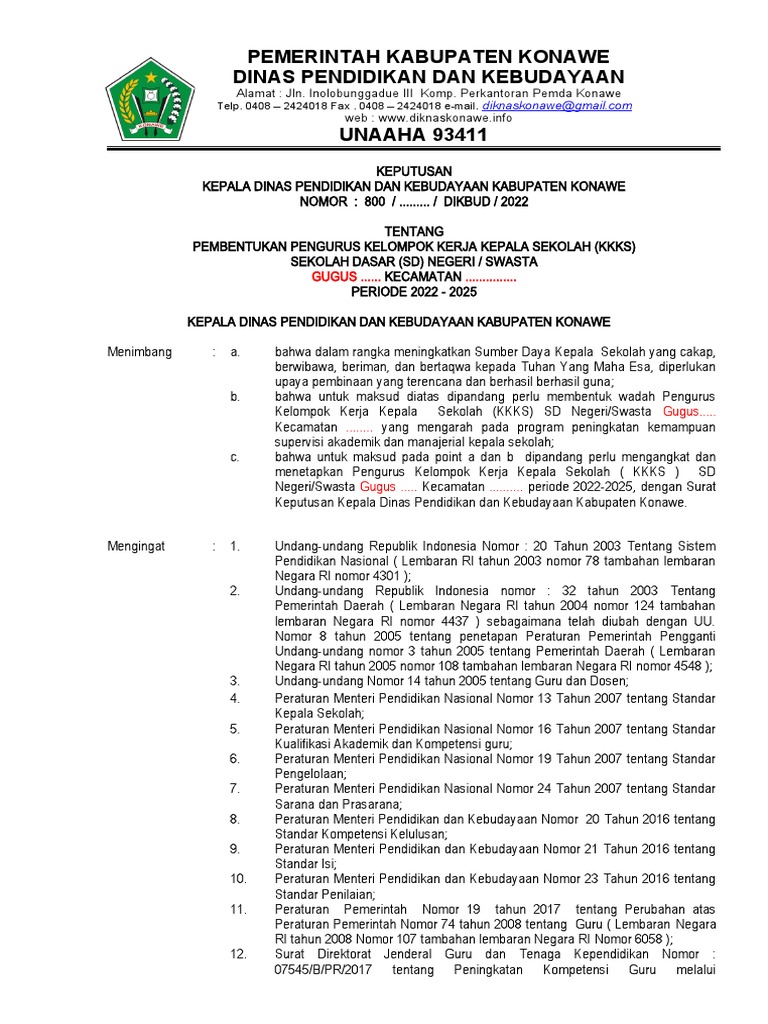 Format SK Kkks SD Per Rayon | PDF