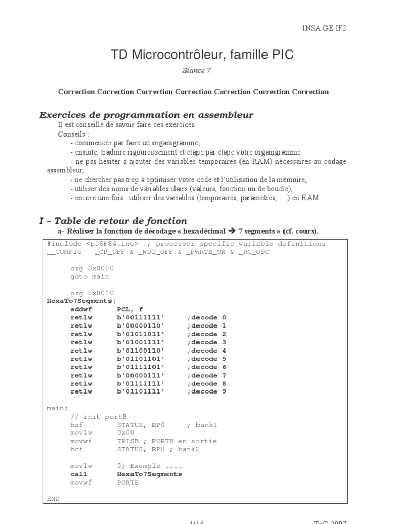 TDuC 7 Correction | PDF | Pointeur (programmation) | Matériel informatique