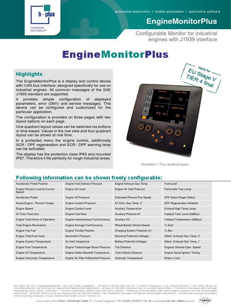 Datasheet EngineMonitorPlus en V4.2 | Download Free PDF | Engines ...