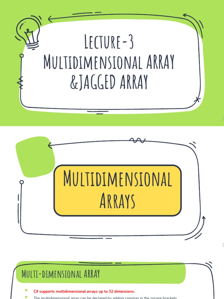 Lecture-3 Multidimensional ARRAY &jagged Array | PDF | Array Data ...