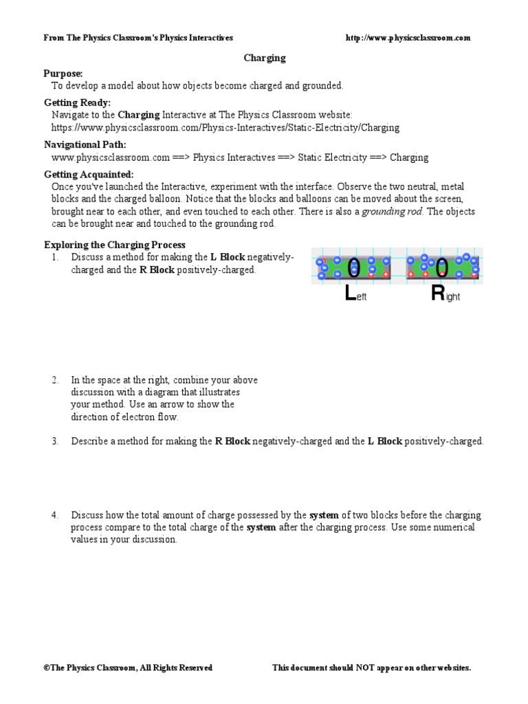 Charging Purpose: Getting Ready:: From The Physics Classroom's Physics ...