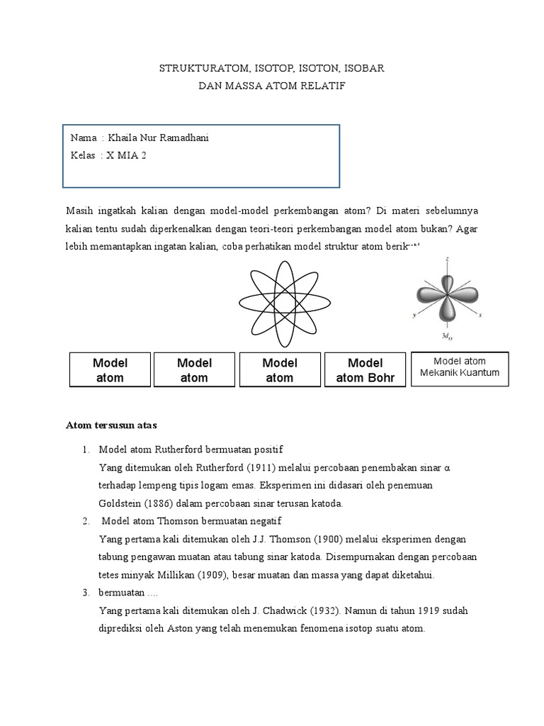 LKPD Struktur Atom | PDF | Sains & Matematika