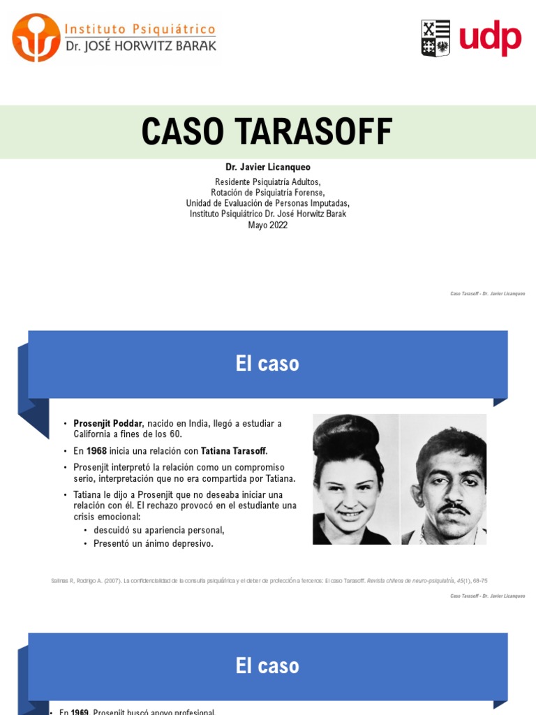 Análisis del Caso Tarasoff y sus Implicaciones | PDF | Sicología ...