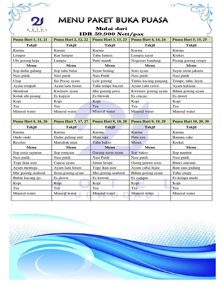 Paket Buka Puasa Hemat | PDF