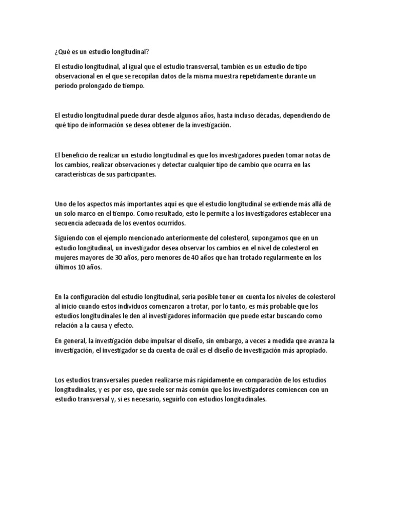 Qué Es Un Estudio Longitudinal | PDF | Comportamiento | Información